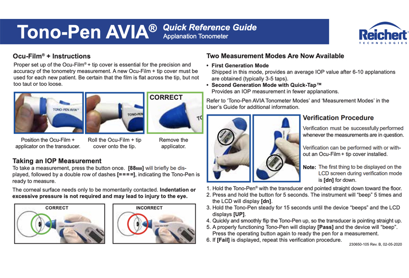 Tono-Pen AVIA® Advanced Handheld Tonometer
